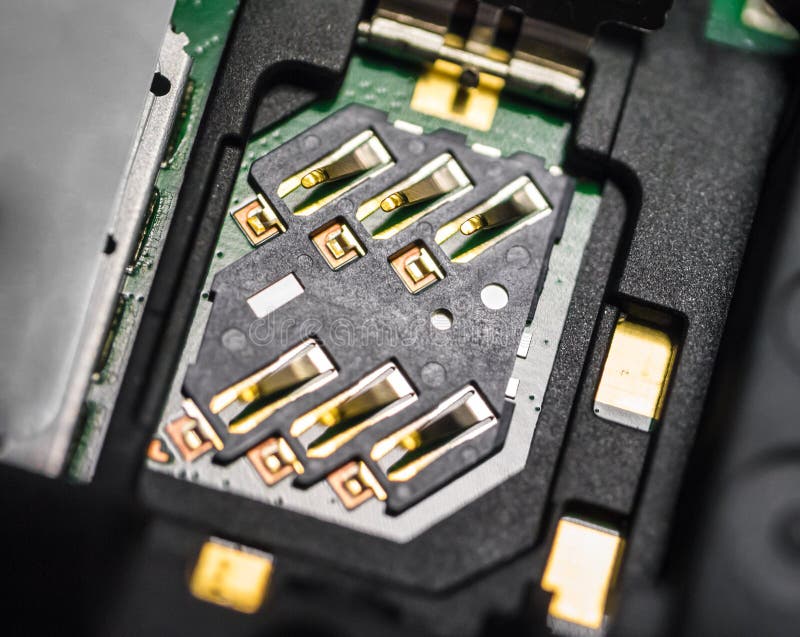 Macro of SIM card slot stock photo. Image of slot, electronic - 45839362