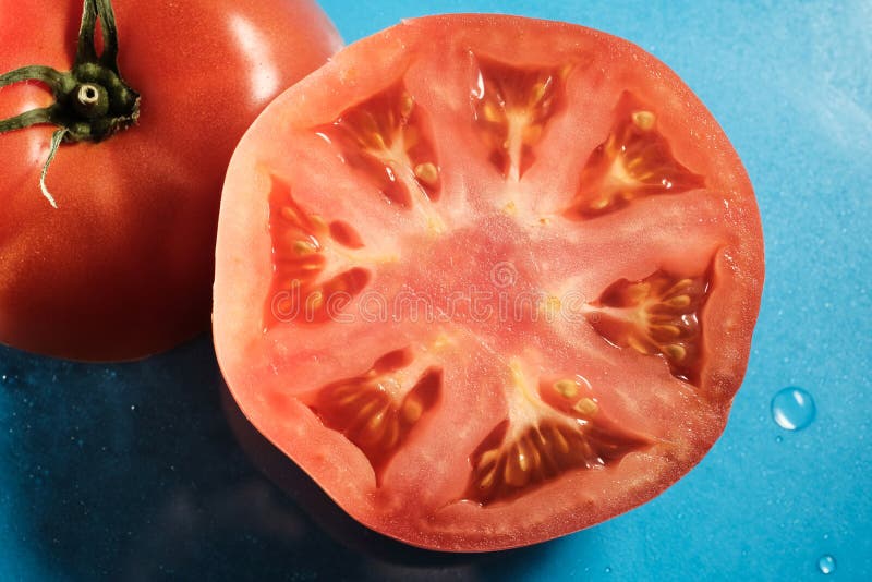 Macro Sliced Tomato stock image. Image of closeup, seeds - 238274871