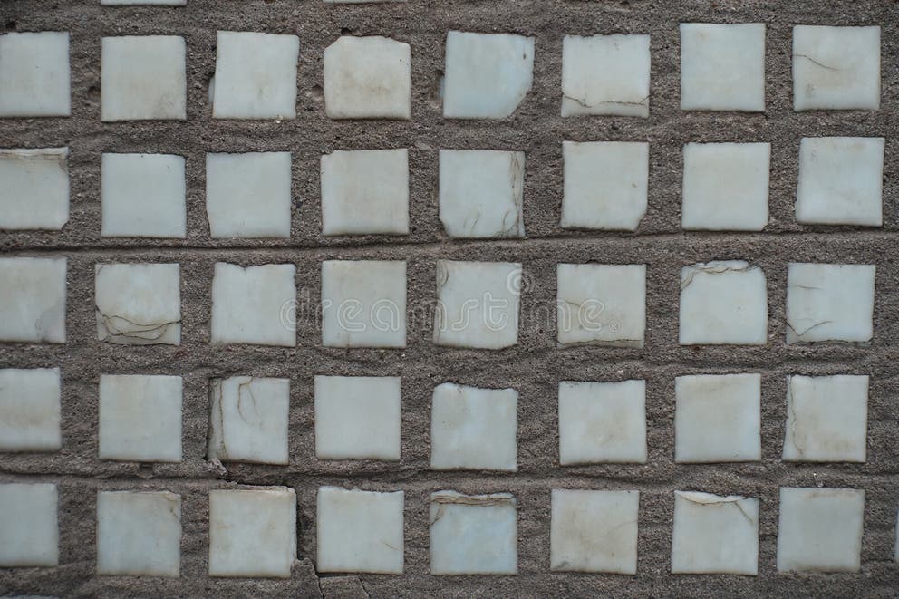 Macro of White Rectangular Mosaic Tiles Stock Photo - Image of material ...