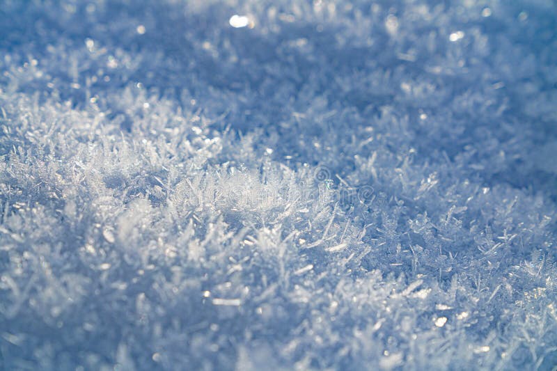 Macro of Snow Crystals on a Field Stock Image - Image of macro, field ...