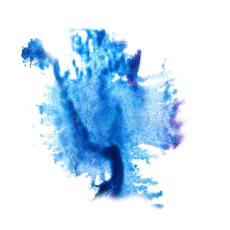 Blue Ink Blotch or Ink Stain on Paper Stock Photo - Image of pattern ...