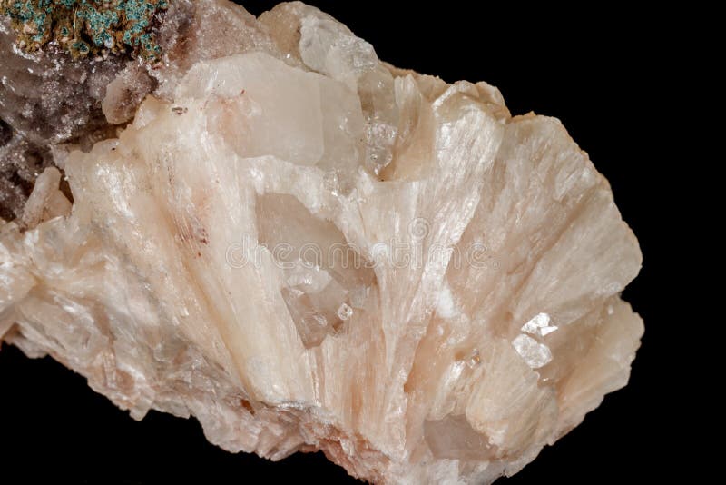 Macro Stone Albite Mineral on Black Stock Image - Image of macro, close ...