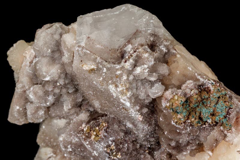 Macro Stone Albite Mineral on Black Stock Photo - Image of glitter ...