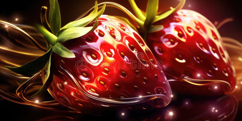 Macro Strawbarry Detailed Night Lights Stock Illustration ...