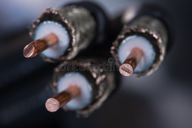 Stripped High Voltage Copper Cable Isolated on White Stock Image ...