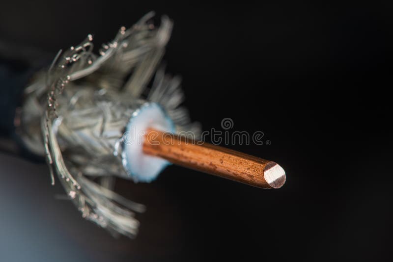 Stripped High Voltage Copper Cable Isolated on White Stock Image ...
