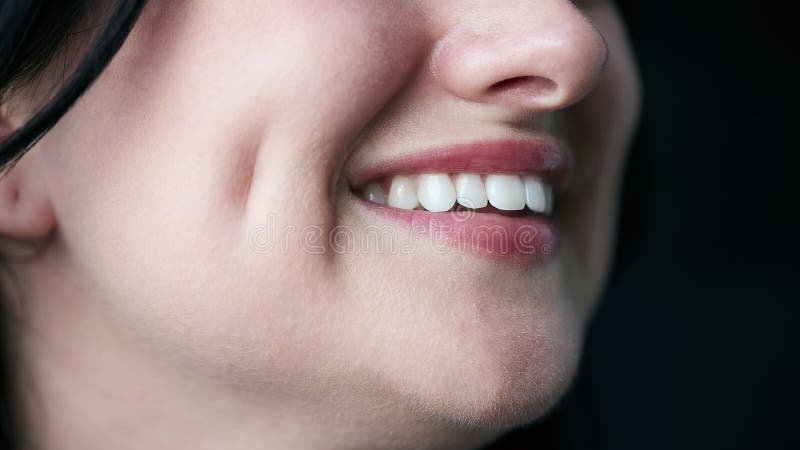 Macro Studio Expression Shot of Woman S Mouth with Close Up on Lips and ...