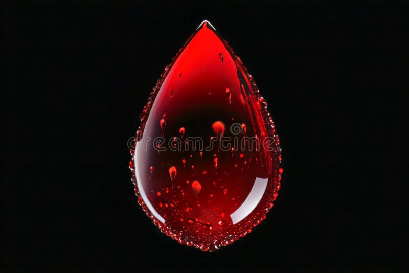 Macro Studio Shot of One Single Drop of Blood Falling Isolated on a ...