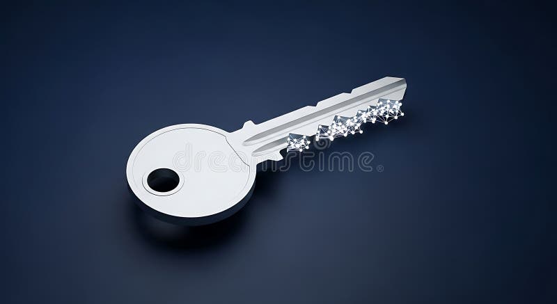 Key with Diamonds: Symbol of Luxury and Security Stock Illustration ...