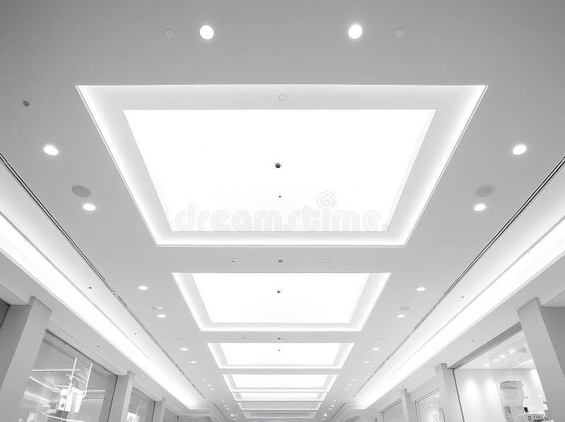 A Macro Suspended Grid False Ceiling Featuring a Gypsum Bulkhead Design ...