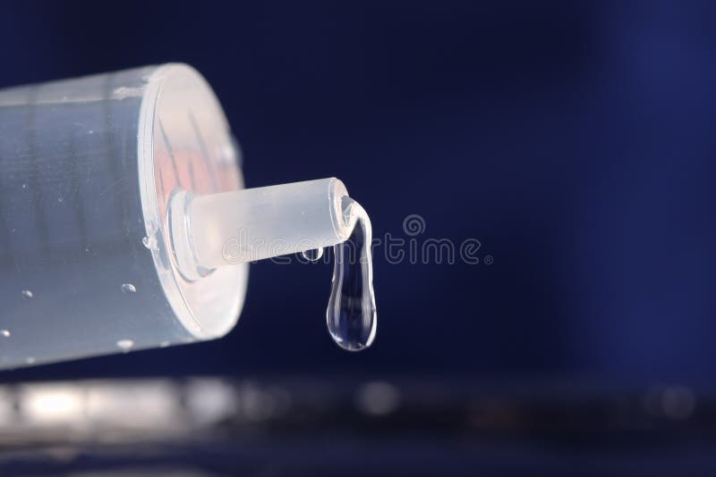 Macro on Syringe and Water Drop Stock Photo - Image of macro, blob ...