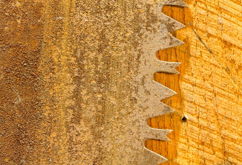 Saw Blade Teeth, Rusty Iron Texture Macro View. Close-up Vintage ...
