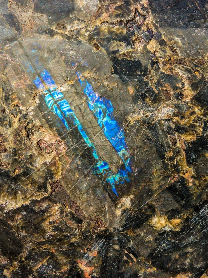 Macro Texture Blue Glowing Labradorite Gemstone Closeup Stock Photo ...
