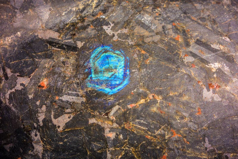 Macro Texture Blue Labradorite Gemstone Closeup Background Stock Image ...