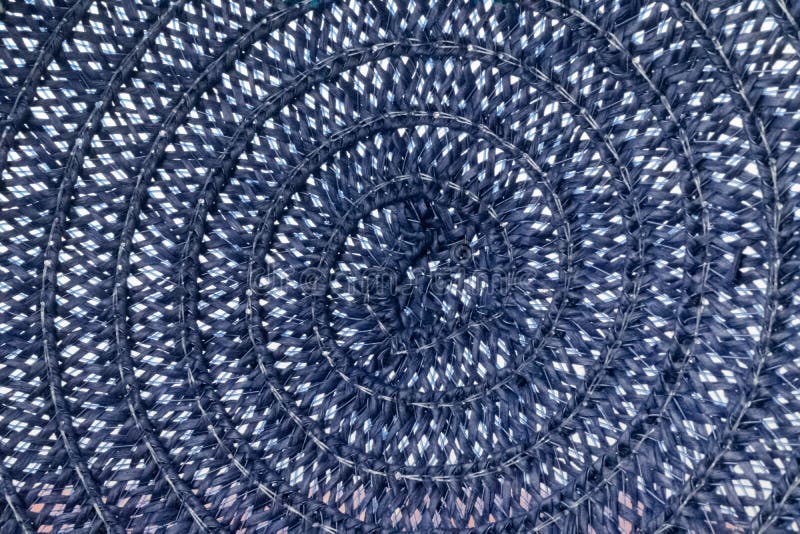 Macro Texture of Blue Threads Tied in a Spiral between Which There are ...