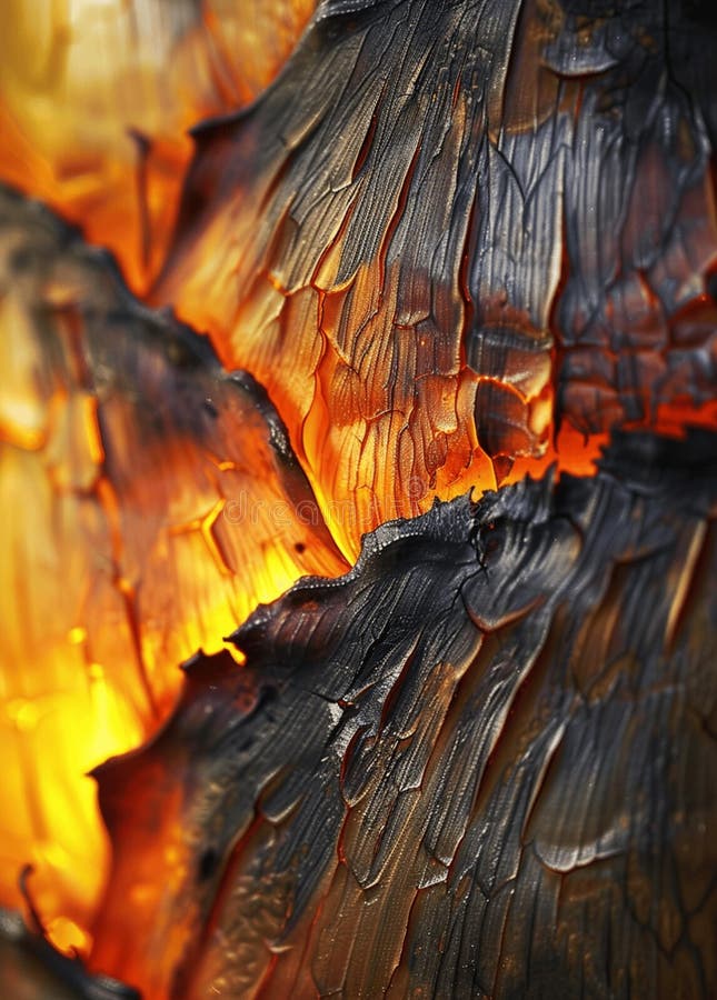 Macro Texture of Burning Palm Tree Bark Stock Illustration ...