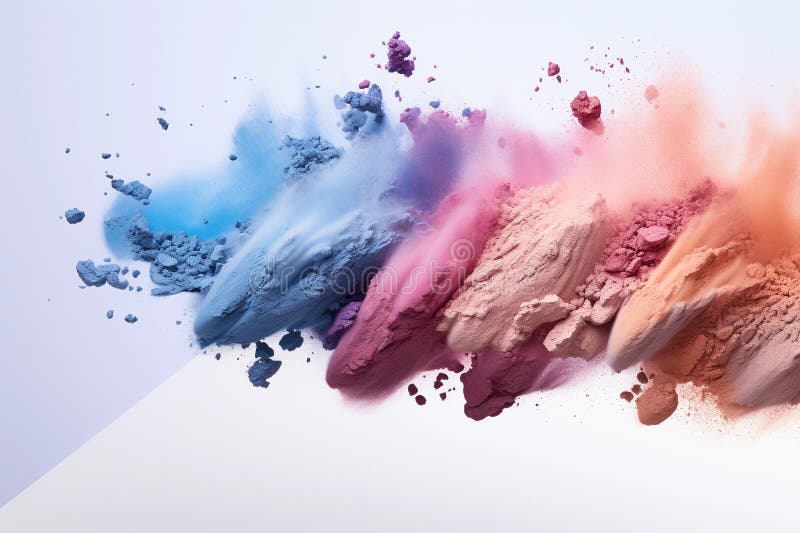 Macro Texture of Colorful Crushed Eye Shadows on Pastel Background ...