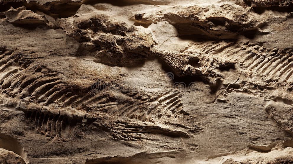 Macro Texture of Fossilized Skeletal Fragments Embedded in Layered ...