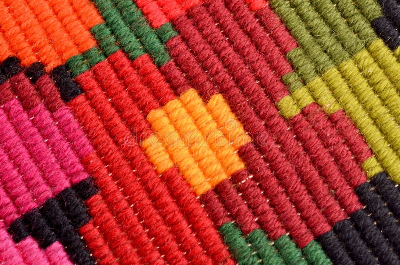 Macro Texture Fragment of Hand Embroidered Fabric, Stock Image - Image ...