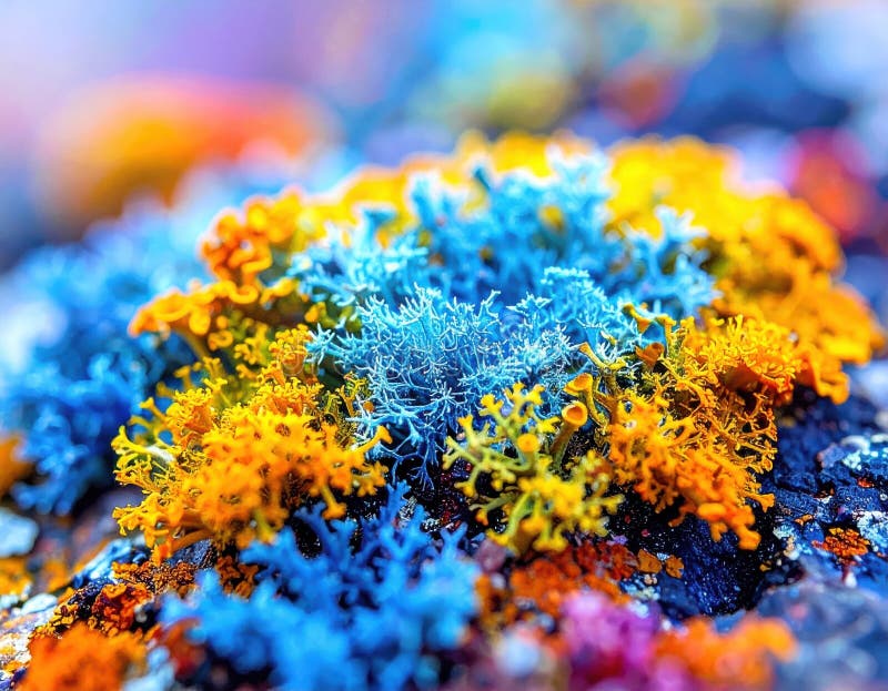 Macro Texture of Lichen Over Macro Still Life Composition Stock ...