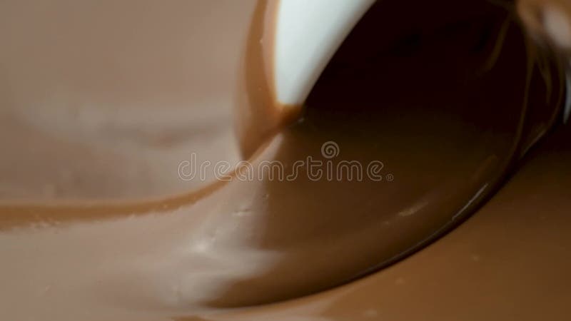 Macro Texture Milk Melted Chocolate Slow Motion Stock Footage - Video ...