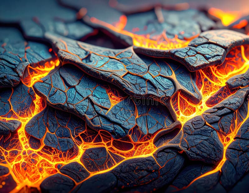 Solidified Hot Lava Texture of Eruption Volcan. Generative AI Stock ...