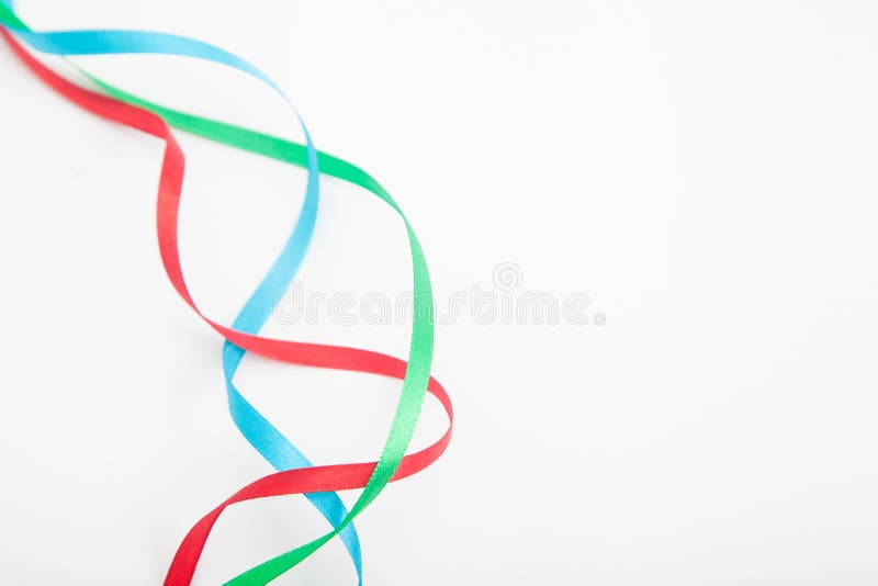 Interweaving Multicolored Wavy Ribbons on White Stock Image - Image of ...