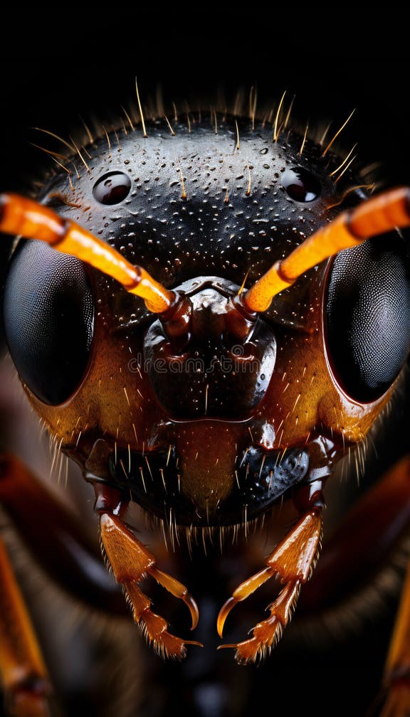 Macro Vertical Recreation of a Head Ant Stock Illustration ...