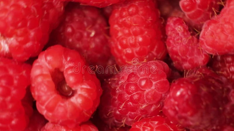 Macro Video of Spinning Raspberries, Top View Stock Footage - Video of ...