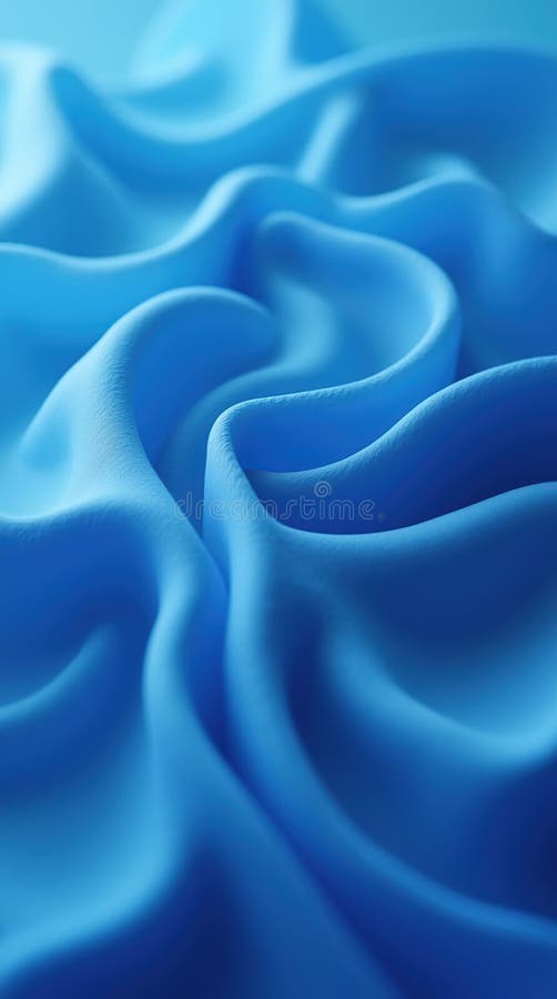 Macro View of Abstract Blue Wavy Cloth in Ripple Form Stock ...