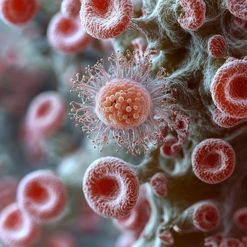 Macro View of AI-generated Microscopic Organism Structure Stock Photo ...