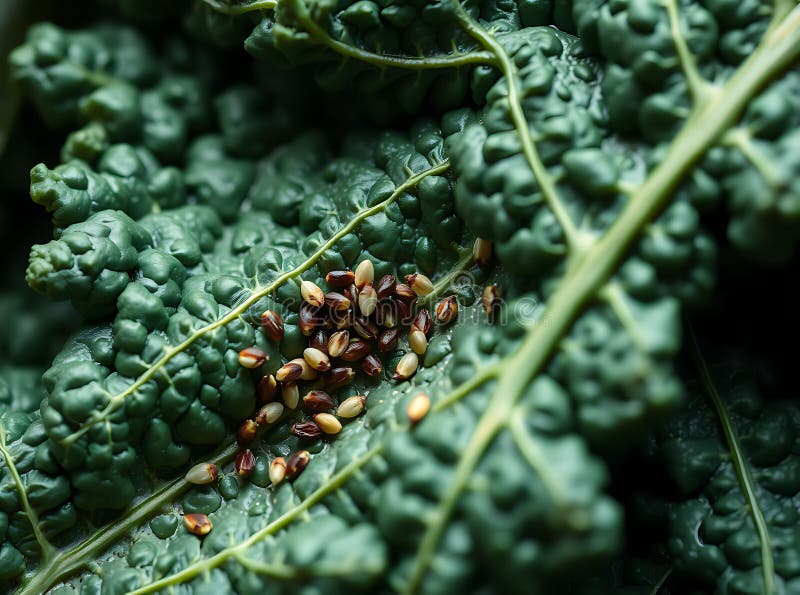 Macro View of Aphid Eggs Clustered on Dark Green Leaf AI Generated ...