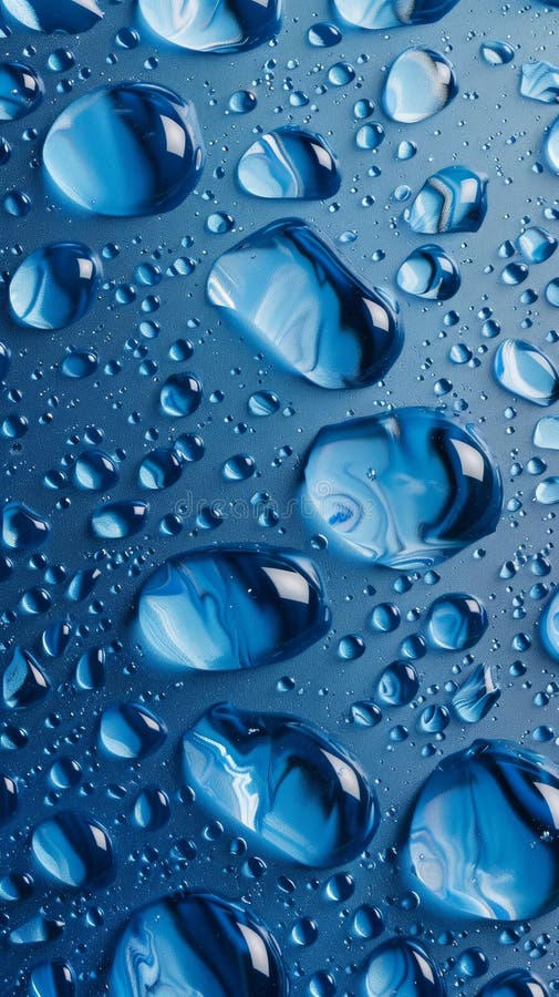 Macro View of an Array of Water Droplets in Disparate Sizes. Detailed ...