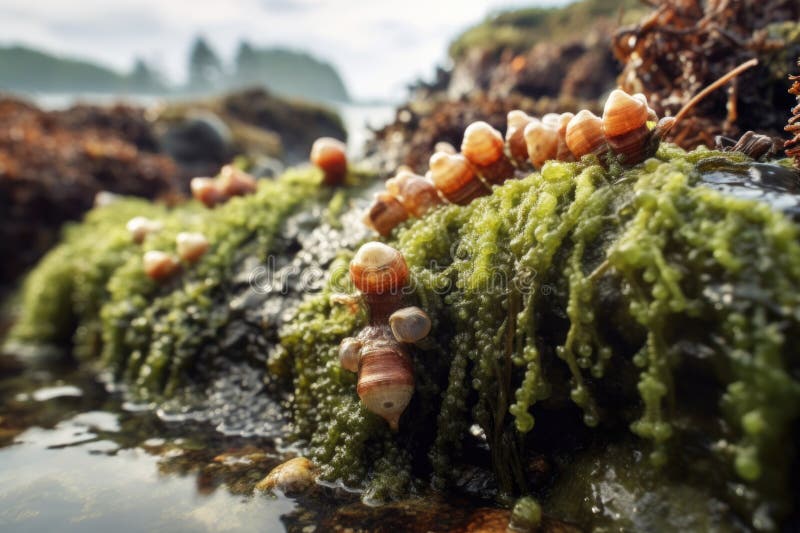 Macro View of Barnacles Feeding on Seaweed Stock Photo - Image of ...