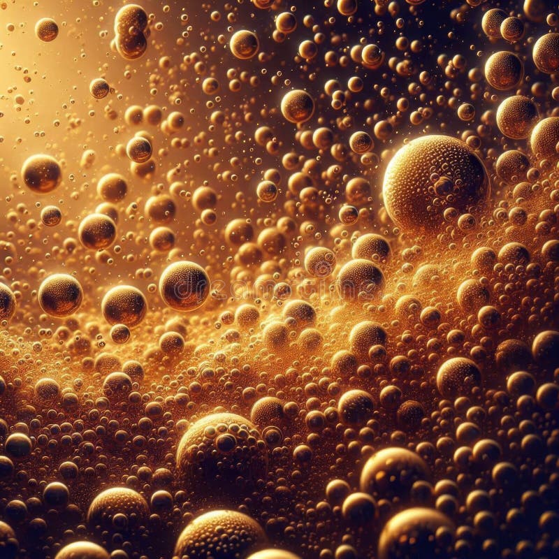 Macro View of Beer Bubbles Rising To the Surface, Forming a Frothy ...