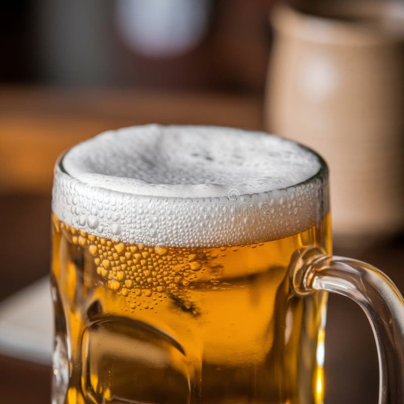 Macro View of Beer Bubbles Rising To the Surface, Forming a Frothy ...