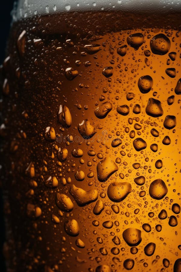 Macro View of Beer Glass. Droplets Texture Stock Image - Image of ...