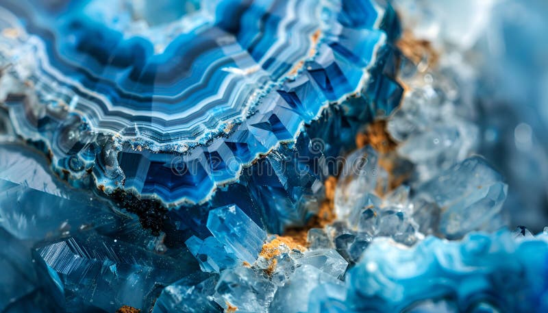 Macro View of Blue Mineral Stone Formed Naturally Stock Image - Image ...