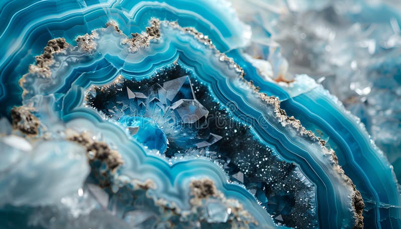 Macro View of Blue Mineral Stone Formed Naturally Stock Photo - Image ...