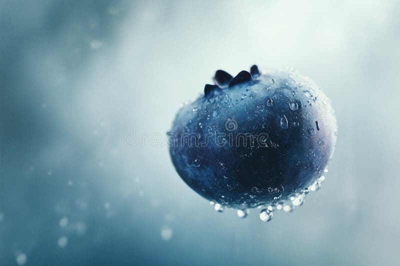 Macro View of a Blueberry Floating on Rippling Water Stock Image ...