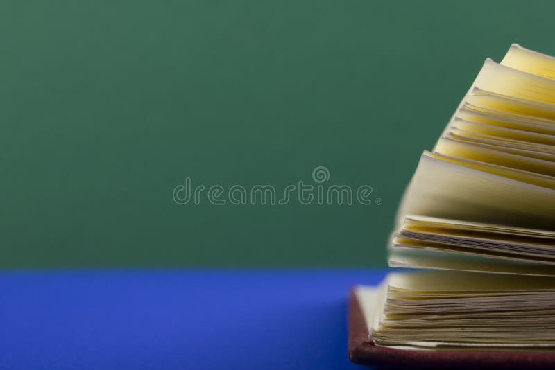 Macro View of Book Pages on Colorful Paper Background. Copy Space for ...