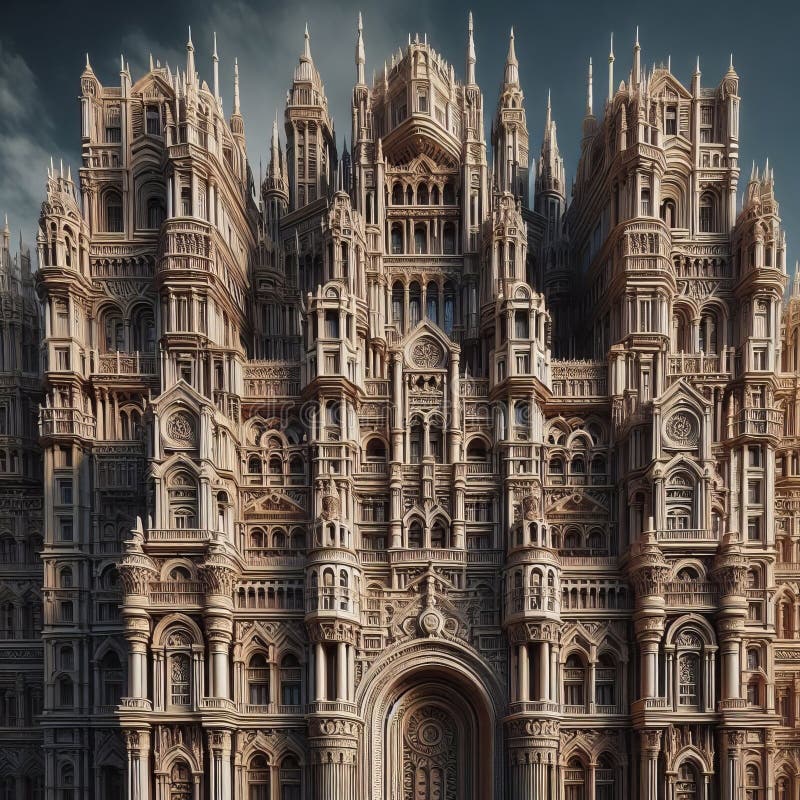 Macro View of a Building Facade Detailed Intricate Structures Wi Stock ...