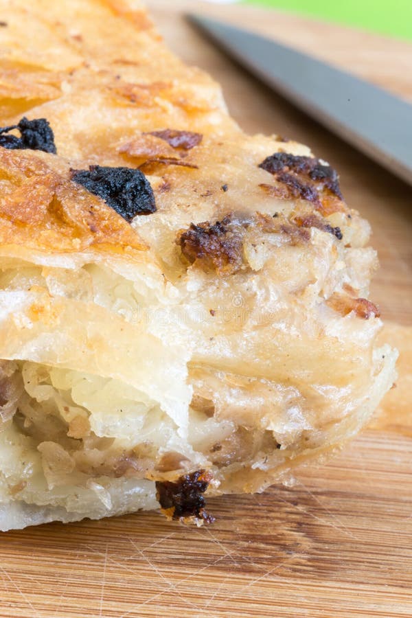 Macro View Burek with Meat Food Stock Photo - Image of cooked, cheese ...