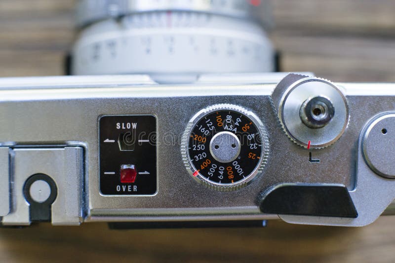 Macro View of Lens Controls on an Old Film Camera Stock Photo - Image ...