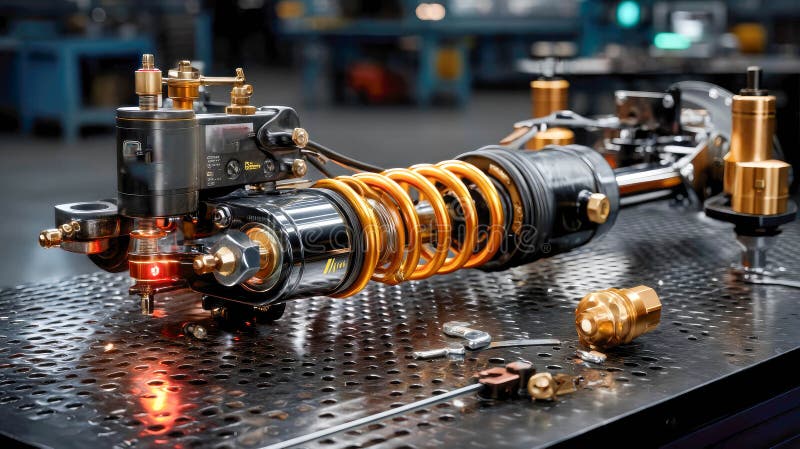 Macro View of Car Suspension System Prepared for Installation, Showing ...