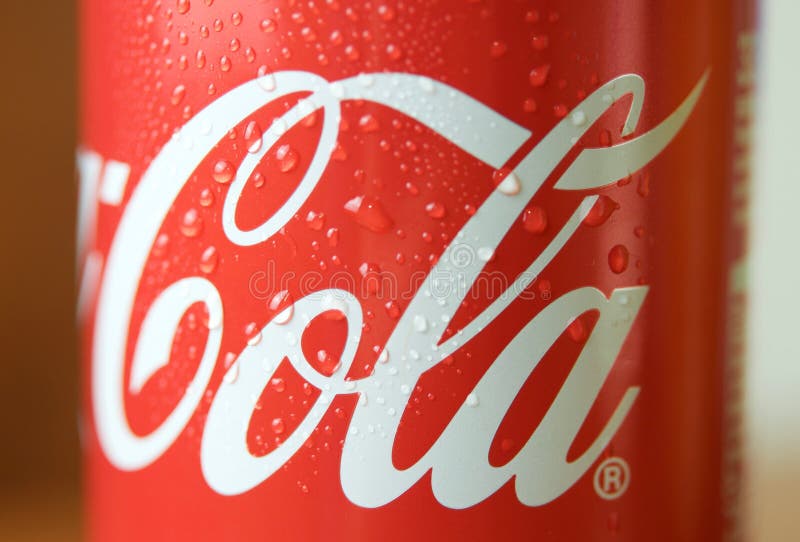 Coca cola cans with drops editorial photo. Image of white - 111309996