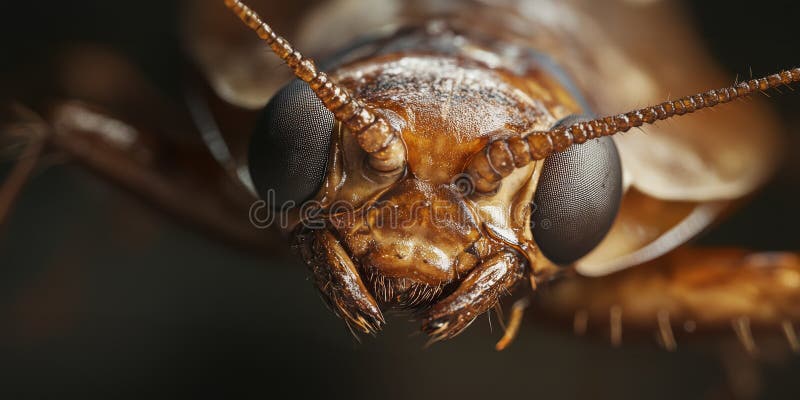 Macro View of a Cockroach’s Head with Highly Detailed Textures and ...