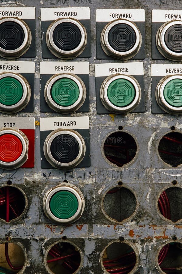 Macro View of Colored Buttons on Old Machine Stock Image - Image of ...