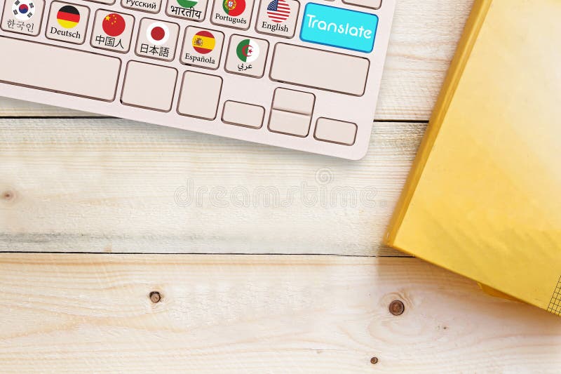 Macro View of Computer Keyboard with National Flags of World Countries ...