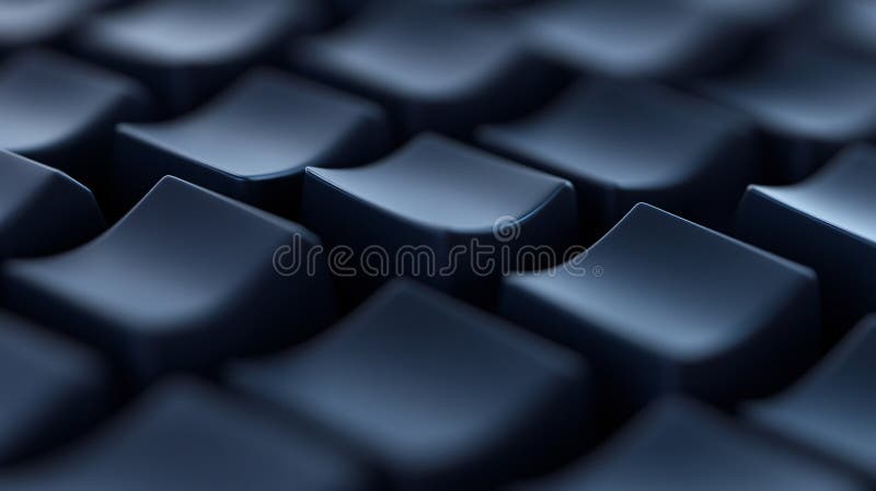 Macro View of a Computer Keyboard with Softly Curved Keys and Dark ...